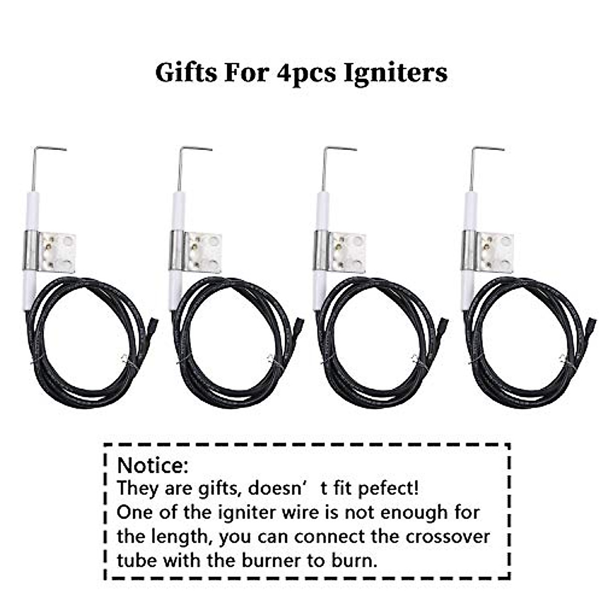 Hisencn Stainless Steel Burner Pipe Tube, Heat Plate Shield Tent, Igniter Electrode Repair KIT Replacement for Kitchen Aid 720-0733A, 720-0745, 720-0745B 4 Burner Gas Grill Models