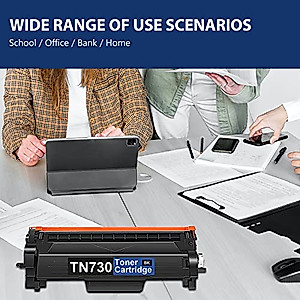 LOVPAIN TN730 Toner Cartridges Compatible Black Replacement for Brother Toner TN730 MFC-L2710DW MFC-L2750DW MFC-L2750DWXL HL-L2350DW HL-L2370DW L2390DW L2395DW DCP-L2550DW Printer Toner (tn730 2pk)