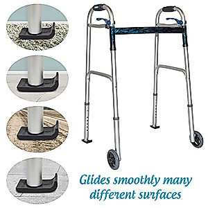 Top Glides Flexfit Universal Walker Ski Glides (Black)