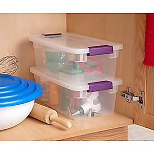 Sterilite 66 Quart Clear Latch Lid Storage Container Tote, 6 Pack, and 6 Quart Clear Latch Lid Storage Container Tote, 12 Pack for Home Organization