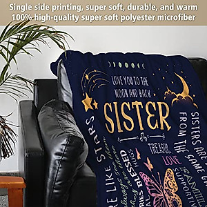 Blanket Gifts for Sister, Sister Birthday Gifts from Sister Brother, Soft Throw Blanket Present for Sisters on Mothers Day, Christmas, Graduation, Flannel Blanket 50'' x 60''