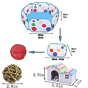 Hamster Playpen, Portable Small Animals Playpen Breathable and Pet Playpen Pop Open Outdoor/Indoor Exercise Fence Portable Yard Fence for Guinea Pigs Gerbils Chinchillas Hedgehogs