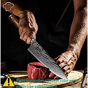 Chef Knife, 8 Inch Professional Kitchen Chef Knife with Sheath, German High Carbon Stainless Steel Ultra Sharp Knife, Chef Knives with Ergonomic Handle and Gift Box