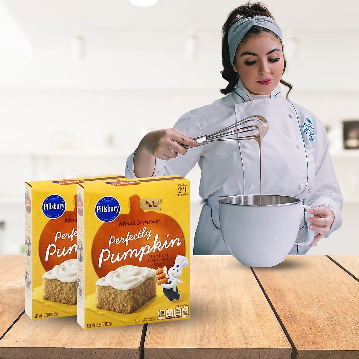 AUS Limited Edition Moist Supreme Perfectly Pumpkin Premium CAKE Mix (Pillsbury), BUNDLE of 2, Delicious Dessert, 15.25oz, Perfect for Any Celebration, Halloween Parties, Thanksgiving, Fall Season