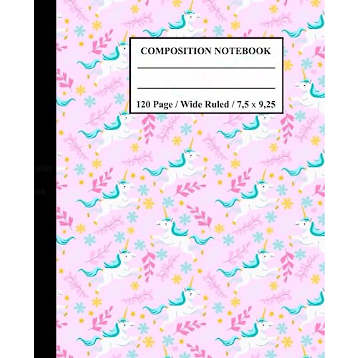 Unicorn Composition Notebook: Lined Paper Wide Ruled For Kids, Teens, Girls, Boys, And Students | Black And White, Mini, Purple Composition Notebook | Primary Journal Grades K-2