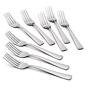 Oneida Zinc Everyday Flatware Dinner Forks, Set of 8, 18/0 Stainless Steel, Silverware Set, 1.4 x 3.75 x 8.5 inches