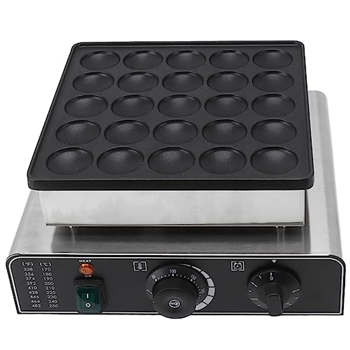 Commercial Pancake Maker， Mini Dutch Dorayaki Pancake Baker Waffle Maker Electric Muffin Making Machine 36 Holes Double Switch Non-stick Surface thermosta for Bakery Home and Kitchen (13.58*15.94*7.28inch)