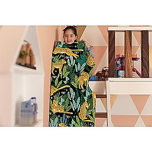 Jungle Leopards Blanket Throw Blankets Gift for Women Men Soft Flannel Cozy Comfy Funny Vegetable for Couch Sofa Bed Office Camping (40"X30") XSmall Size for Toddler