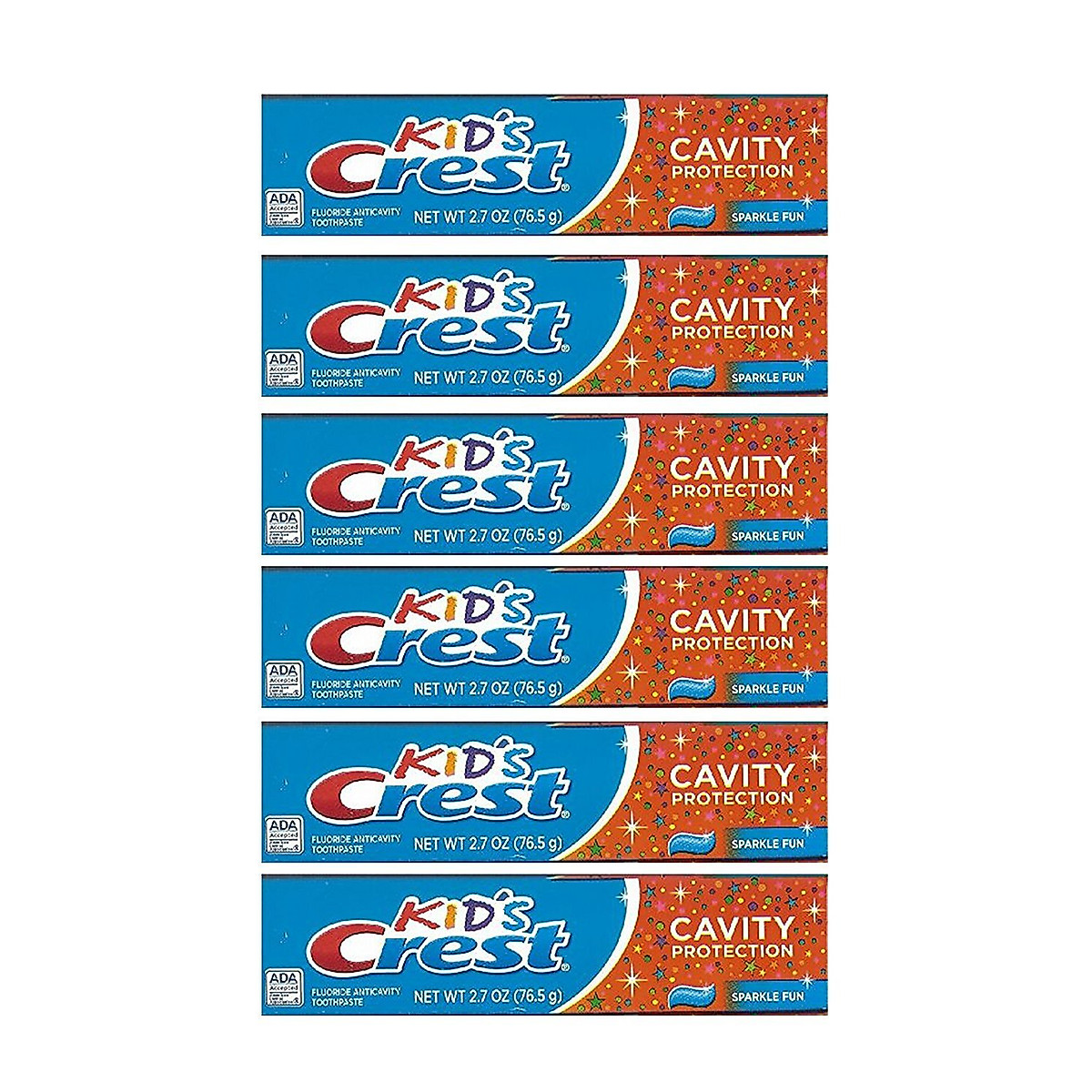 Kids Crest Toothpaste - Cavity Protection, 2.7 Oz,(pack of 6)