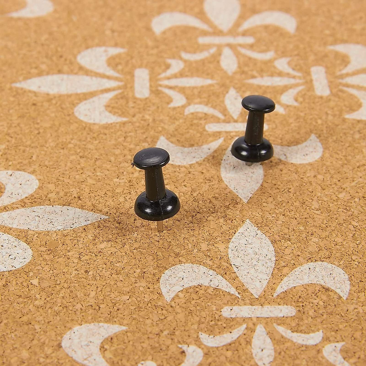 Long Decorative Cork Board for Walls, White Framed Tack Bulletin Board with Floral Print for Bedroom, Dorm Room (10 x 24 in)