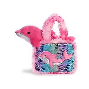 Aurora® Fashionable Fancy Pals™ Dolphin Stuffed Animal - On-The-go Companions - Stylish Accessories - Multicolor 7 Inches