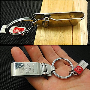 [1-Pack]Stainless Steel Keyring Security Belt Clip Key Chain,Used in Sports Pants, Clothes Pockets,Belt,Simple, Elegant, Durable Multi-Ring Key Holder - Useful Keychain (1)