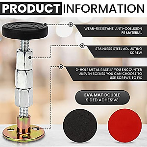 4 pcs Headboard Stoppers for Wall by Frame Atlas, 27-90mm Adjustable Bed Frame Anti-Shake Tool with 4 Stickers and 8 Screws, Easy to Install Bed Stoppers