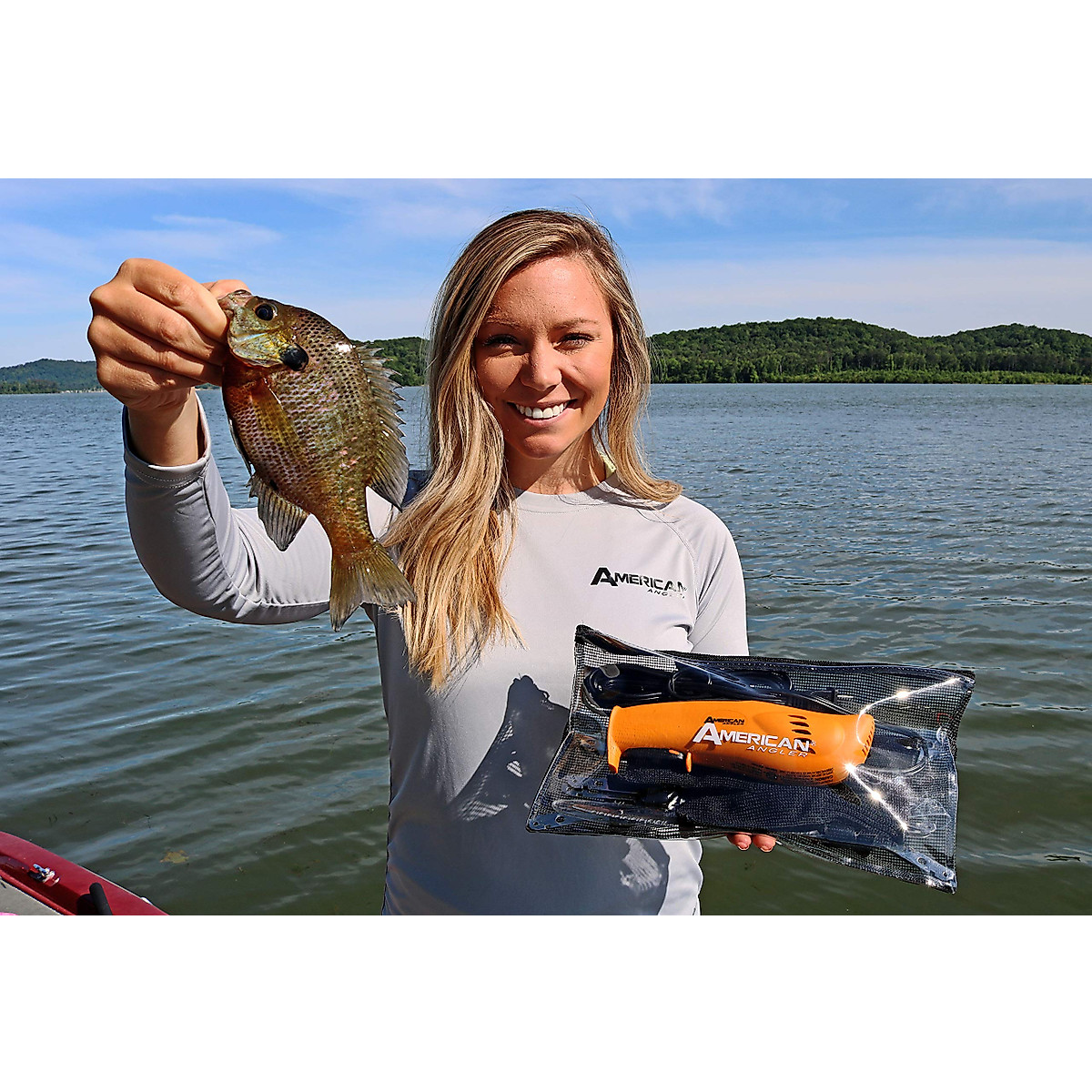 American Angler PRO Professional Grade Electric Fillet Knife Sportsmen's Kit – 110 Volt High Performance Ergonomic Motorized Handset with Five Kinds of Stainless Steel Blades, 32352DS