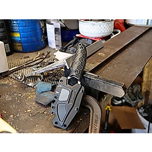 CAMILLUS Comb 7.25" Clip Point Blade Durable Corrosion-Resistant 420 Stainless Steel Outdoor Survival Hunting Fishing Camping Fixed Blade Knife, Molded Sheath with 4 Additional Functions Included