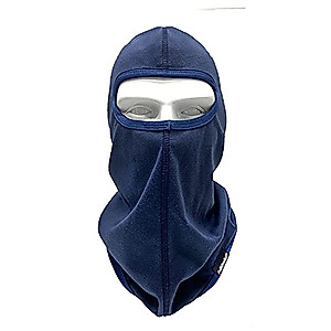 Fullsheild Full Face Mask Men FR Welding Hood Cotton Balaclava Flame Resistant Hard Hat Liner Neck Cover for Welder Firefighter Gear Motorcycle Navy One Size