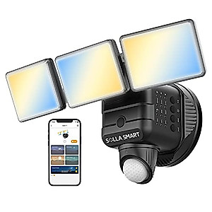 Smart LED Security Lights, 36W 5000LM Dimmable Motion Sensor Lights Outdoor, 2700K-6500K, IP65 Waterproof, App Group Control, Dusk to Dawn Security Flood Light for Garage, Yard, Porch