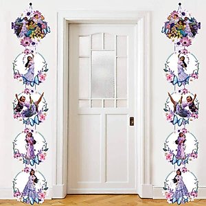 Isabella Birthday Party Supplies, Party Porch Sign, Door Banner Decorations for Encanto Isabella Theme Party Outdoor Indoor Home Decorations