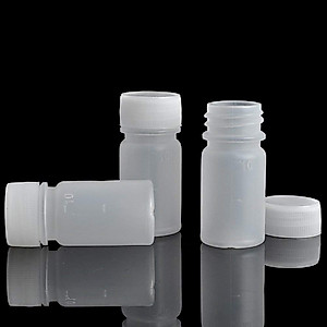 GDGY PE Plastic Empty Small Mouth Graduated Lab Chemical Container Reagent Bottle Sample Sealing Liquid Medicine Bottle (100pcs 10ml, 0.33)