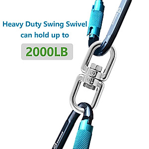 Bonsicoky Heavy Duty M10 304 Stainless Steel Swing Swivel, 360 Degree Rotational Device Hanging Accessory for Web Tree Swing, Hammock Chair, Aerial Yoga, Climbing Rope, Hold Up to 2000LB