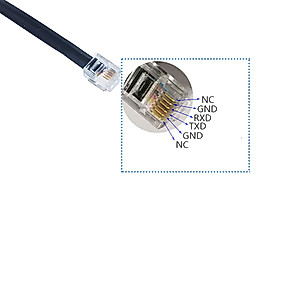 DSD TECH SH-RJ12A USB to RJ12 6P4C Serial Cable for APC PDU ATS(5.9FT/1.8M)