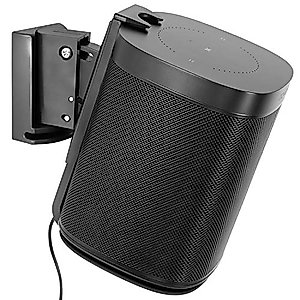 Mount-It! Adjustable Speaker Wall Mount Compatible with SONOS One, One SL and Play:1 Low-Profile, Adjustable Tilt and Swivel Speaker Mount, Single, Black (MI-SB434)