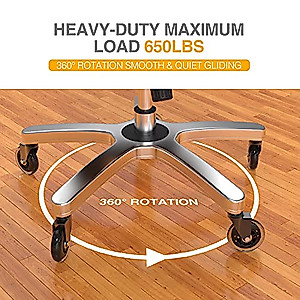 Office Chair Wheels, Heavy-Duty Replacement Wheels for Office Chair 3 Inch, Rubber Chair Casters for Wood Floors Carpet, Caster Wheels Safe Quiet Rolling for Office Desk Chair, Chair Wheels Set of 5