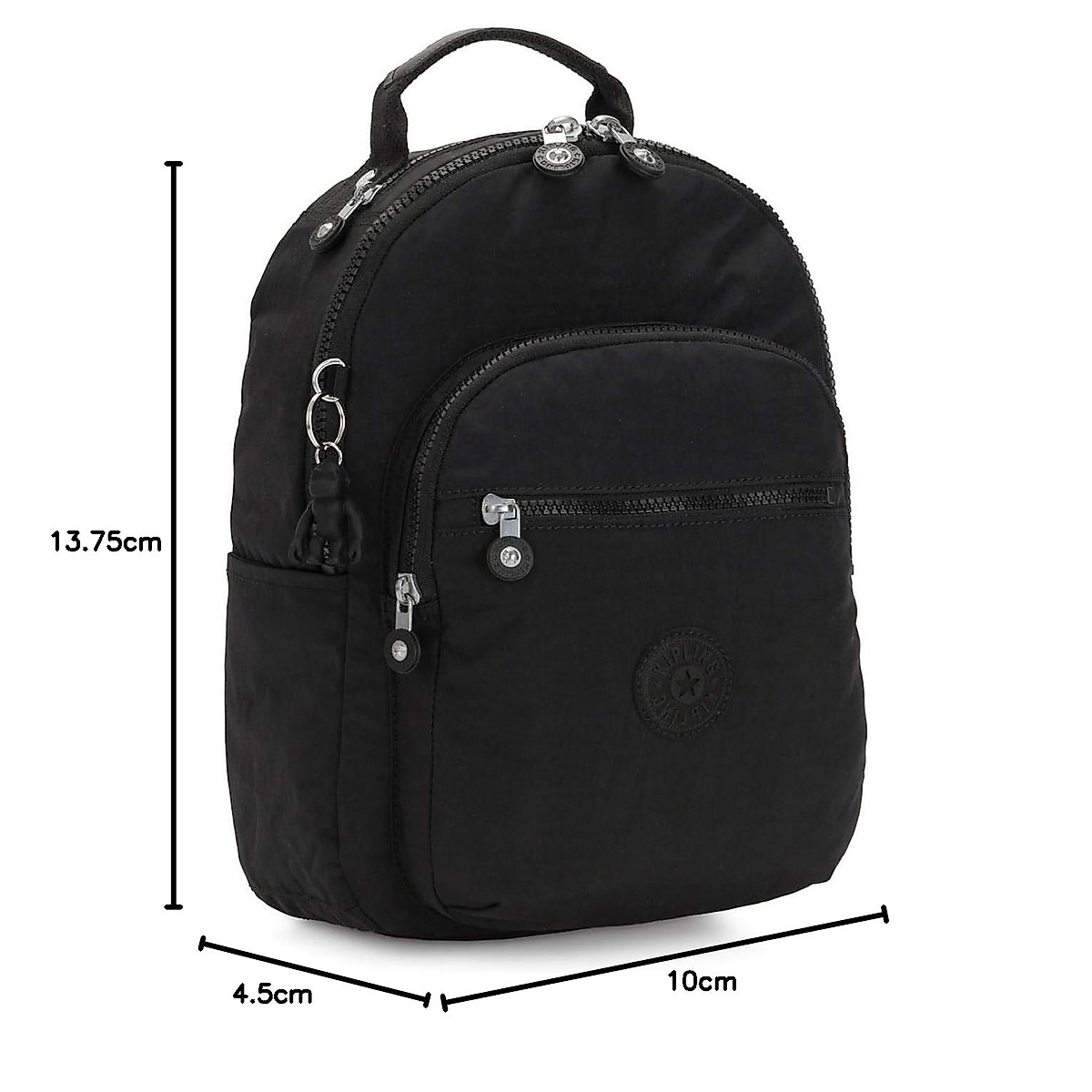 Kipling Women's Seoul Small Backpack, Durable, Padded Shoulder Straps with Tablet Sleeve, School Bag, Black Noir