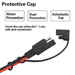 YACSEJAO 12V SAE to SAE Quick Release Adapter 16AWG 6.6FT SAE to SAE Connector Harness with On/Off Switch Quick Release Quick Disconnect