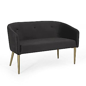 Christopher Knight Home Brayer LOVESEAT, Black + Gold