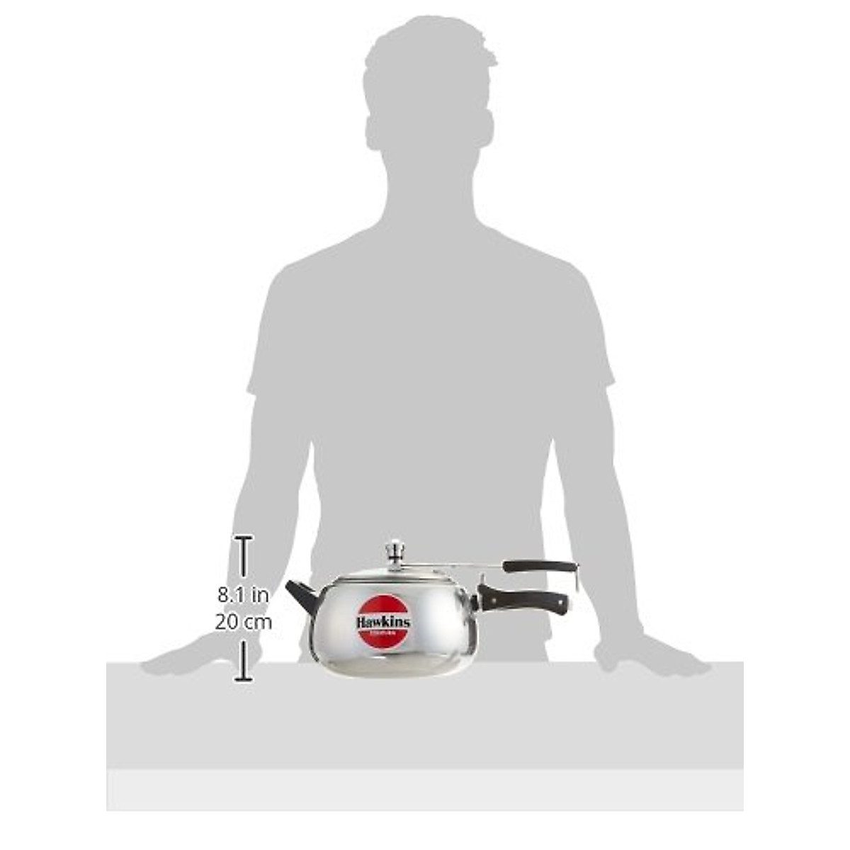 Hawkins HC50 Contura 5-Liter Pressure Cooker, Small, Aluminum