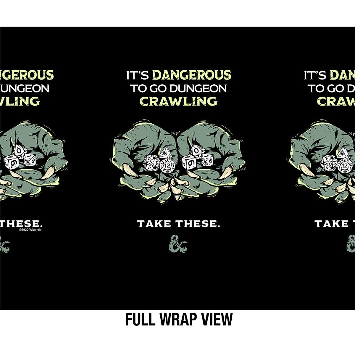 Dungeons & Dragons OFFICIAL Dangerous To Go Alone 24 oz Insulated Canteen Water Bottle, Leak Resistant, Vacuum Insulated Stainless Steel with Loop Cap