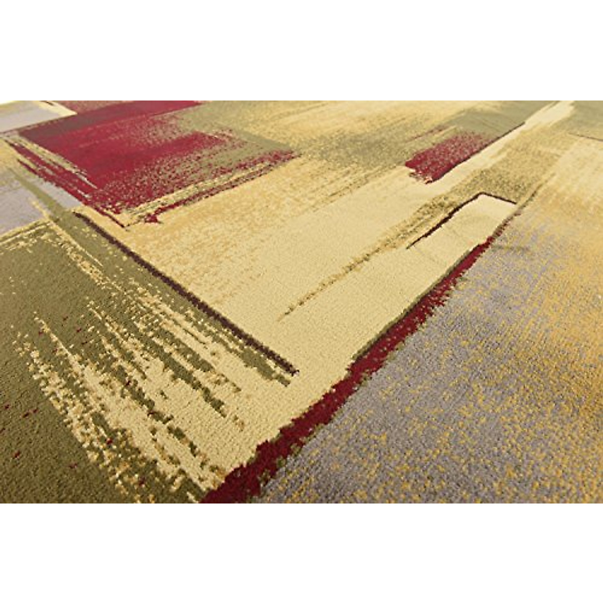 Unique Loom Barista Collection Modern, Abstract, Urban, Distressed, Rustic, Warm Colors Area Rug, 5 ft x 8 ft, Multi/Olive