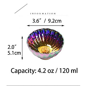 LingXuanGe Gold Lotus peacock tea cups set of 2, Beautiful Colorful Glaze Ceramic Tenmoku Tea Cup Chinese Kungfu Tea Cup (Color : Peacock)