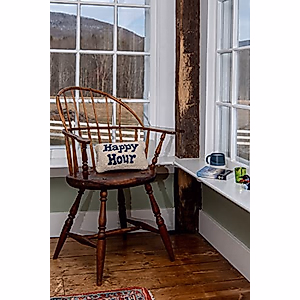 Chandler 4 Corners Artist-Designed Happy Hour Blue Hand-Hooked Wool Decorative Throw Pillow (8” x 12”)