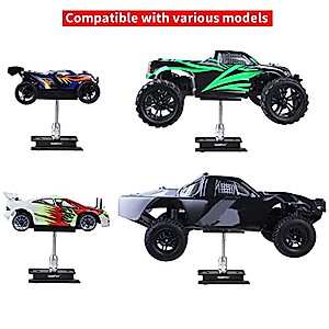 Hobbypark Aluminum RC Car Work Stand Repair Workstation 360 Degree Rotation Lift Or Lower, RC Hex Driver Tools 6-in-1 for 1/10 1/12 1/16 1/18 Scale (Black)