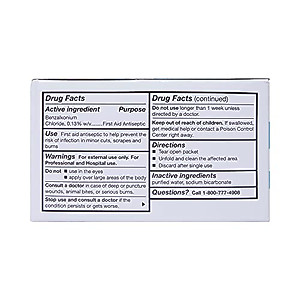 McKesson Benzalkonium Chloride Towelettes, Antiseptic Cleansing, Individual Packet, 100 Wipes, 10 Packs, 1000 Total