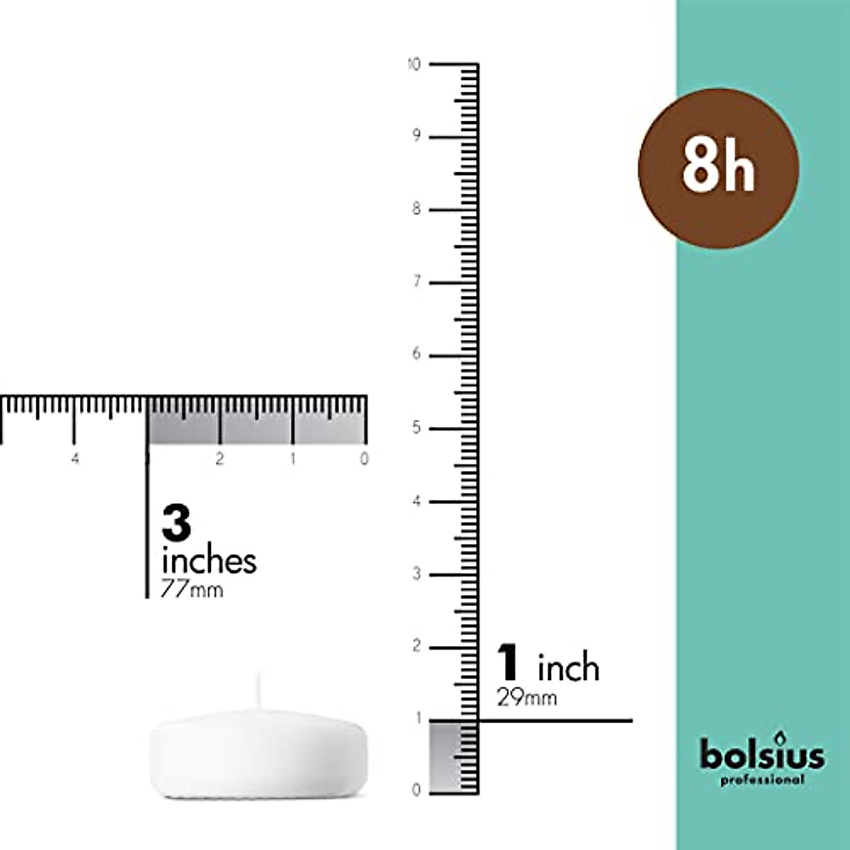 BOLSIUS Unscented Floating Candles - Pure Rich Creamy 3" White, Set Of 12 - European Quality - Imbue Breathtaking Ambiance for Romantic Wedding Centerpieces, Decorations, Events, Pool, Holiday Parties