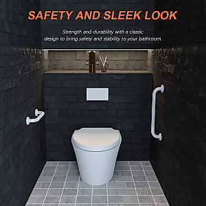 Anti-Slip Black Grab Bars 12 Inch w/Rubber Grip, iMomwee Stainless Steel Bathroom Wall Mount Oil Rubbed Black Grab Bar Handle, Safety Balance Handrail, Handicap Elderly Senior Assist Shower Handle