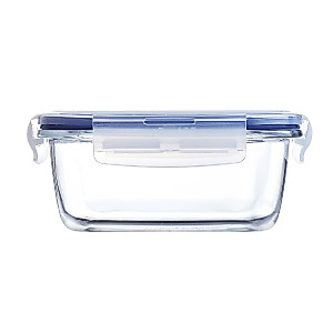 Luminarc Pure Box Active Glass Food Storage Container with Sliding Vent Lid (Square 760ML)