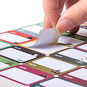 600Pcs Daycare Labels, Removable Write On Baby Food and Bottle Date Labels for Day Care, 12 Animal Designs Cute Stickers, 1.7 x 1.2 Inches