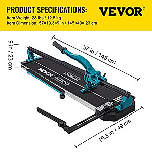 Mophorn 48 Inch Tile Cutter Single Rail Double Brackets Manual Tile Cutter 3/5 in Cap w/Precise Laser Manual Tile Cutter Tools for Precision Cutting (48 Inch)
