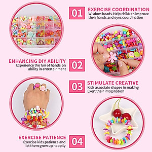 Bracelet Making Kit for Girls 4-6-7-12: Gift for 6 7 8 9 Year Old Girls Charm Jewelry Making Kit for Girls 4-6-10 Year Old, Loom Bracelet Kit Girl Necklace Making Craft Beads Kits for Kids Ages 4-8