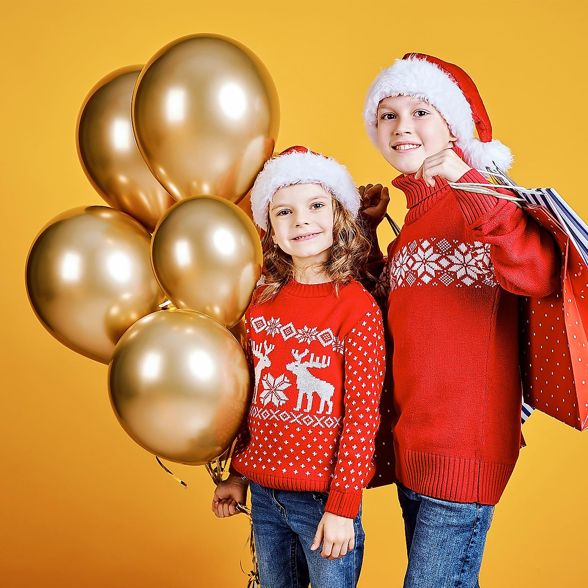 RUBFAC 110pcs Metallic Gold Balloons Latex Balloons Different Sizes 18 12 10 5 Inch Party Balloon Kit for Birthday Party Graduation Baby Shower Wedding Holiday Balloon Decoration