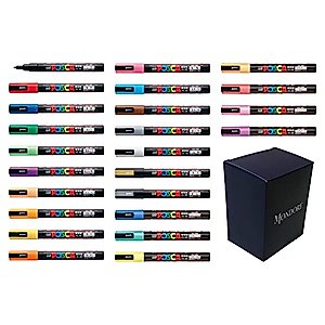 Posca Paint Marker Pen (PC-3M) 24 Colors Full Set with Original Box Japan Import