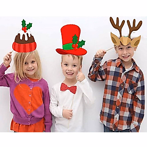 Christmas Photo Booth Props 32Pcs（Upgraded Version）, Merry Christmas Party Pose Sign, Red and Green Christmas Party Supplies Decorations for Kids Adults