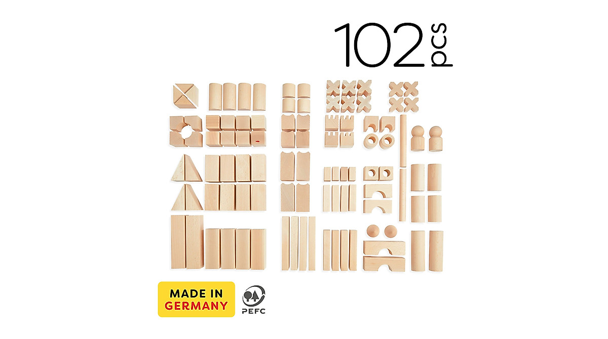 HABA 102-Piece Extra Large Wooden Building Blocks Set