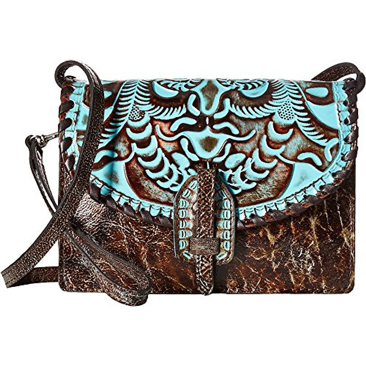 Patricia Nash Women's Lanza Crossbody Organizer Turquoise Crossbody Bag