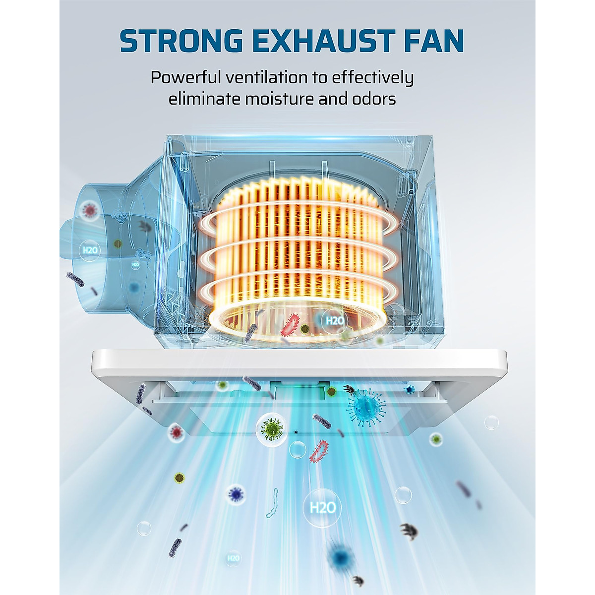 DEWENWILS Bathroom Exhaust Fan with Light, 14W Ceiling Mount Ventilation Fans, 80 CFM 1.5 Sones Bathroom Vent Fan with Light for Home, 800lm LED Light 3000K/4000K/5000K 3CCT Adjustable, White