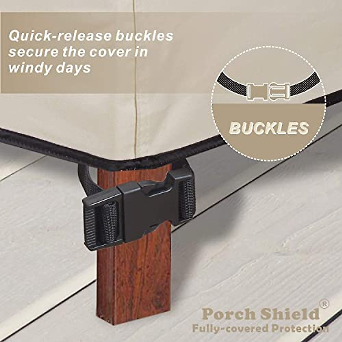 Porch Shield Patio Furniture Cover - Square Table Cover 84 x 84 inch Bundles with Outdoor Chair Cover 34W x 37D x 36H inch - 2 Pack